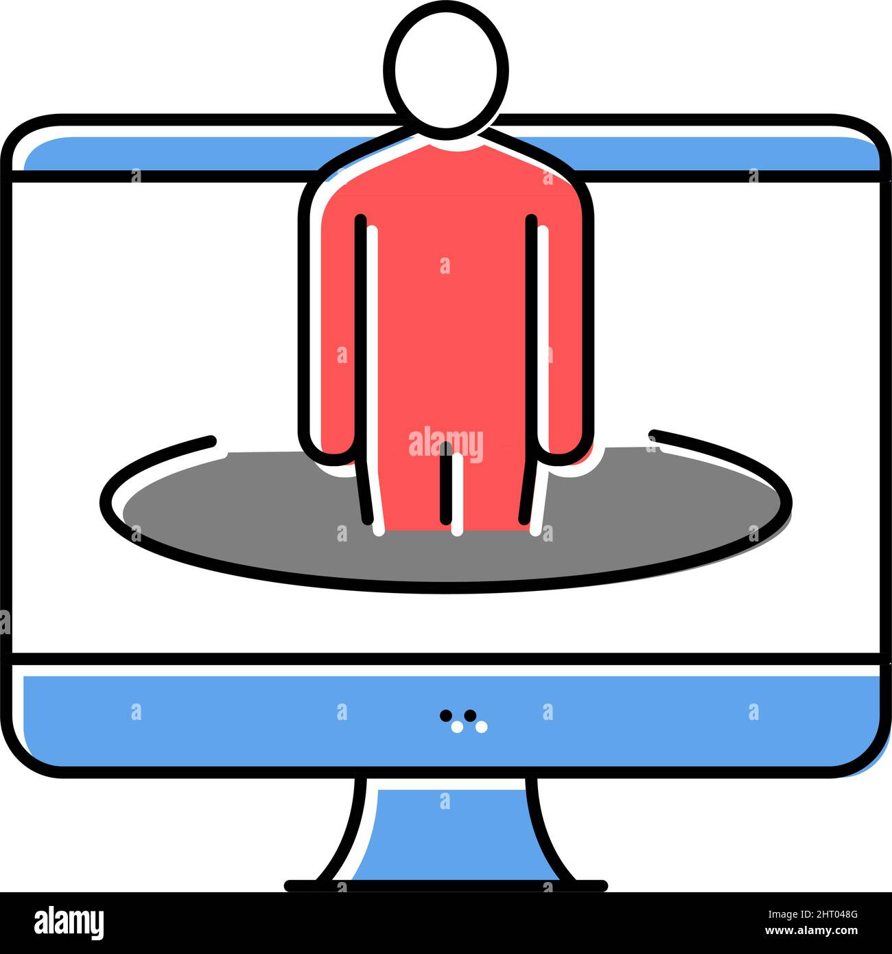 human on computer screen color icon vector illustration Stock Vector ...