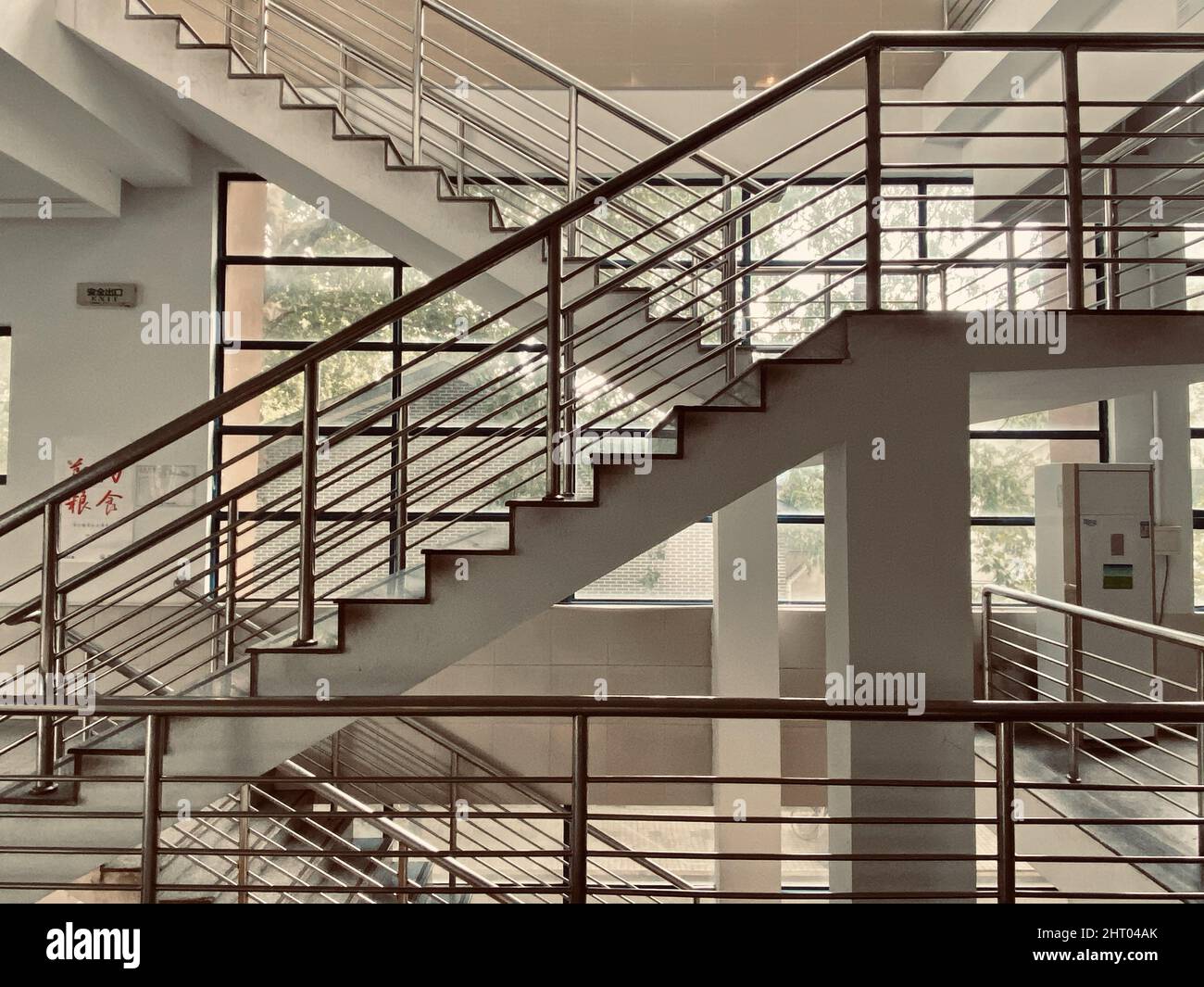 Interior view of a building with stone stairs Stock Photo - Alamy