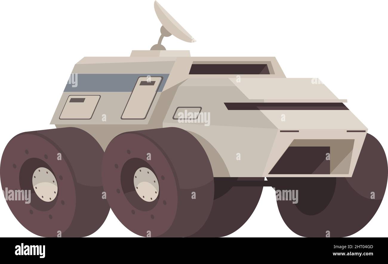 Mars colonization composition with isolated image of rover car with ...