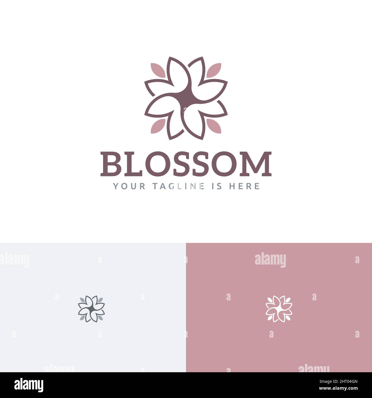 Elegant Beauty Flower Floral Blossom Blooming Abstract Logo Stock ...