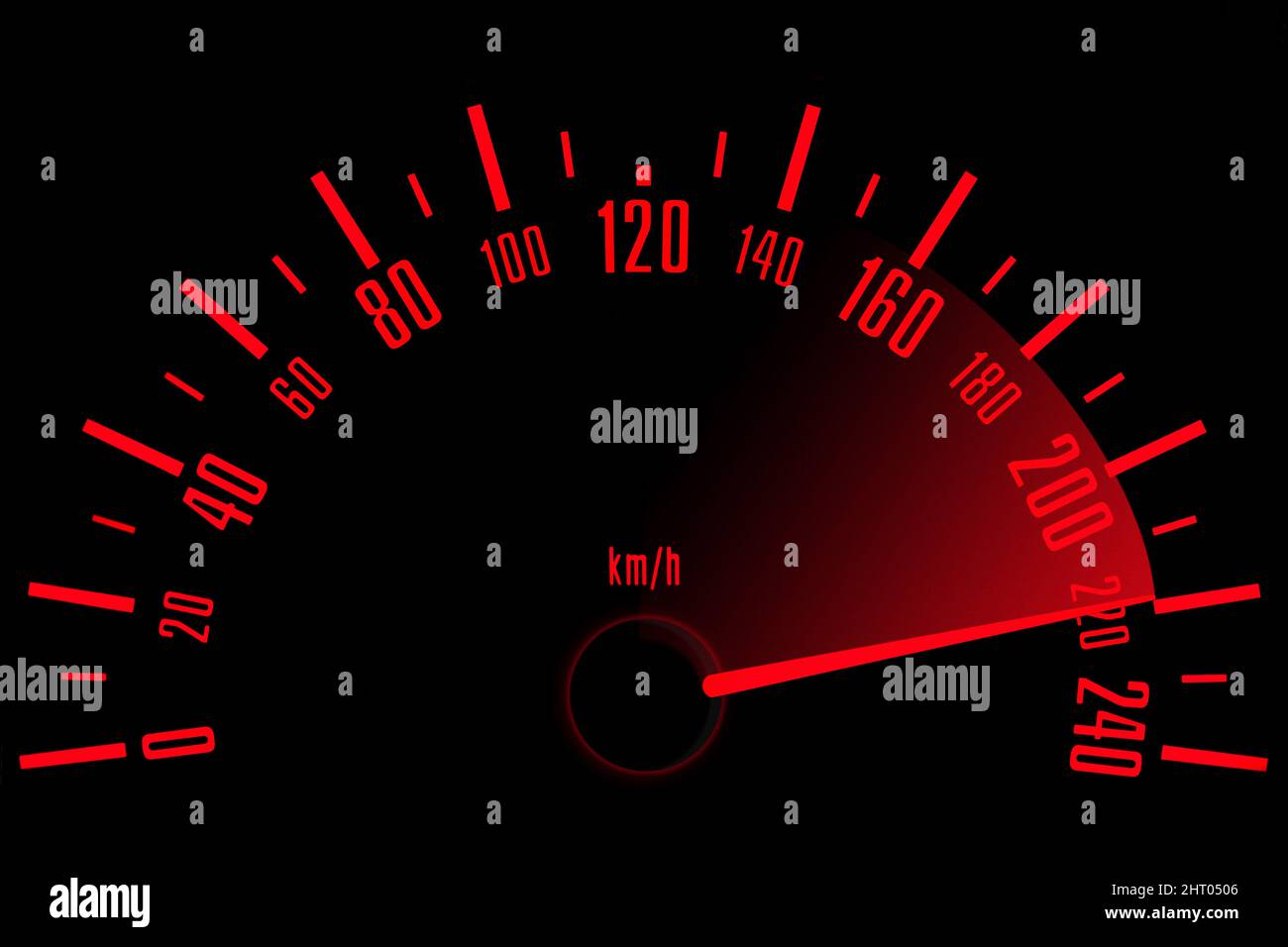 Feeling the speed. Cropped image of a black and red speedometer Stock ...