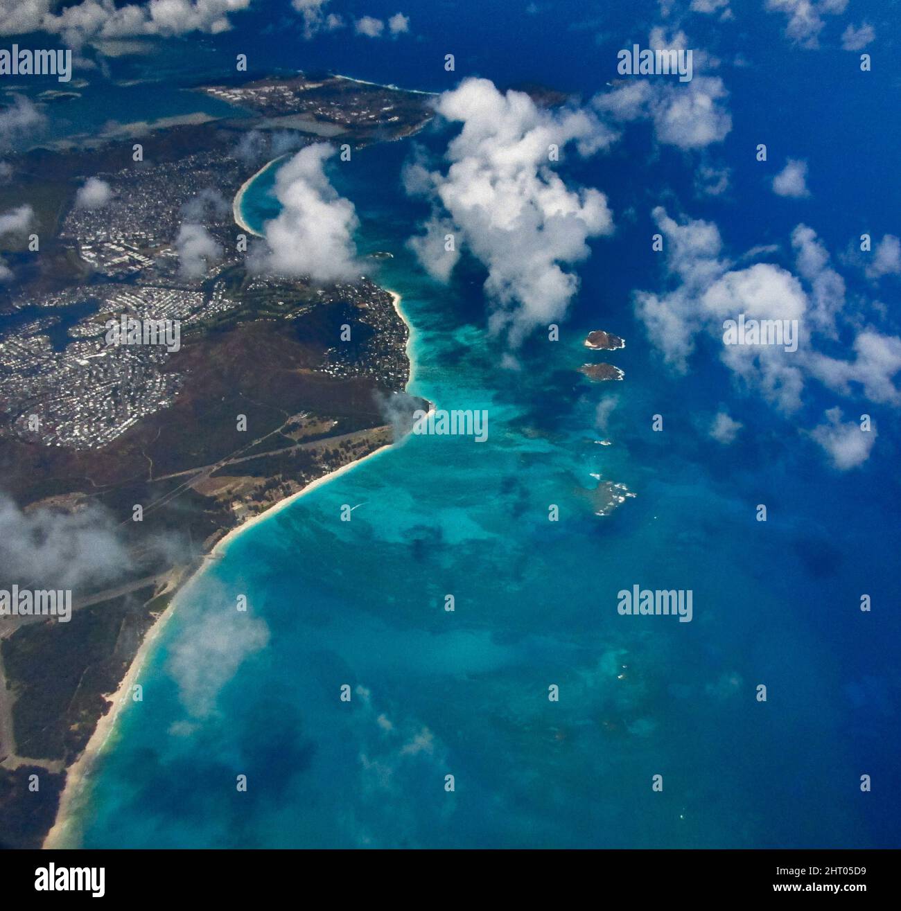 View of the land and sea from the space height Stock Photo - Alamy