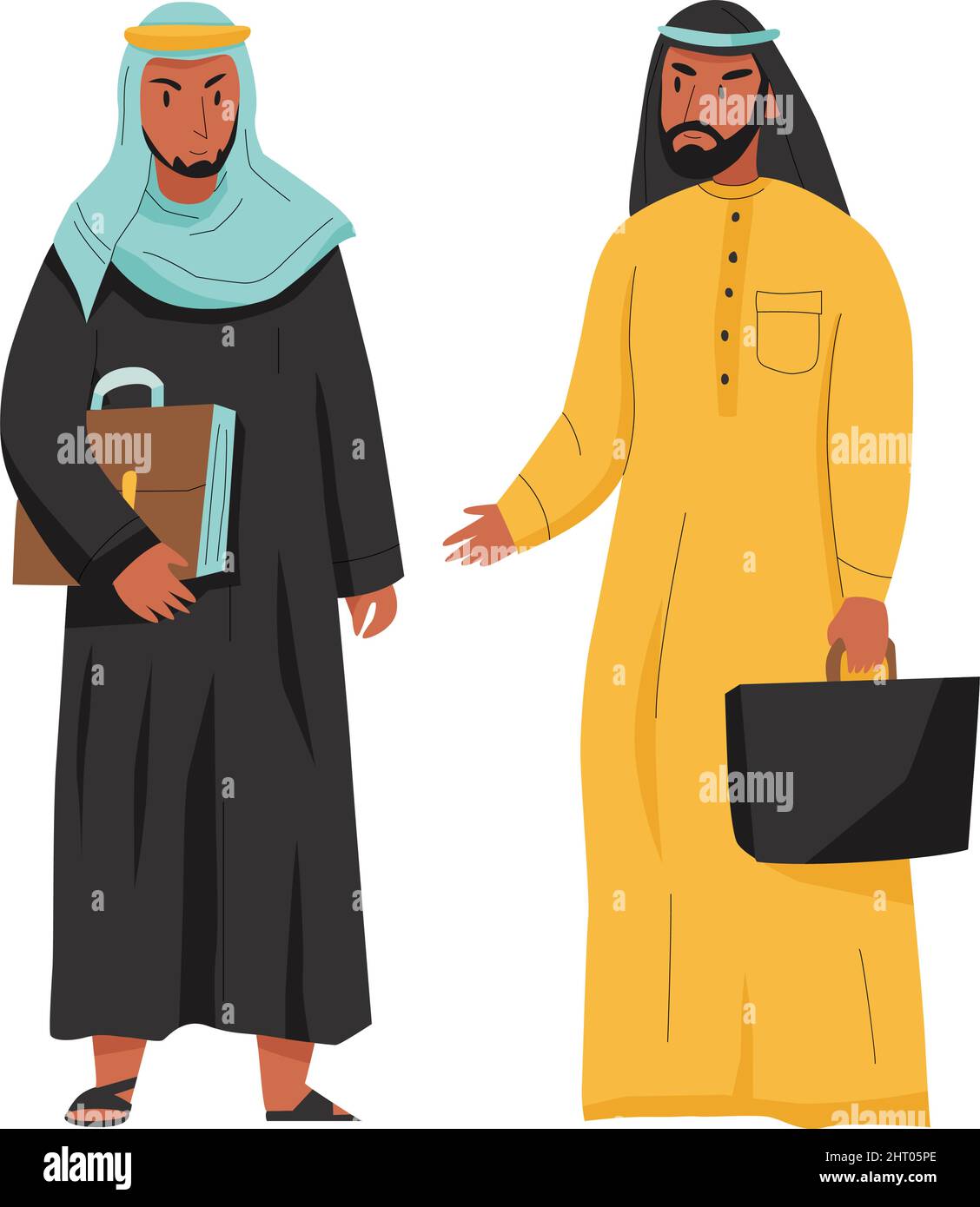 Arab people flat icon with two arabic businessmen with briefcases ...