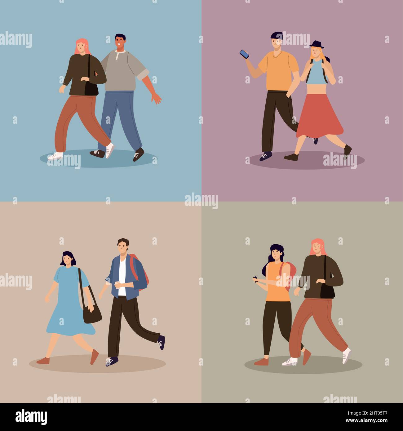 Avatars walking Stock Vector Images - Alamy