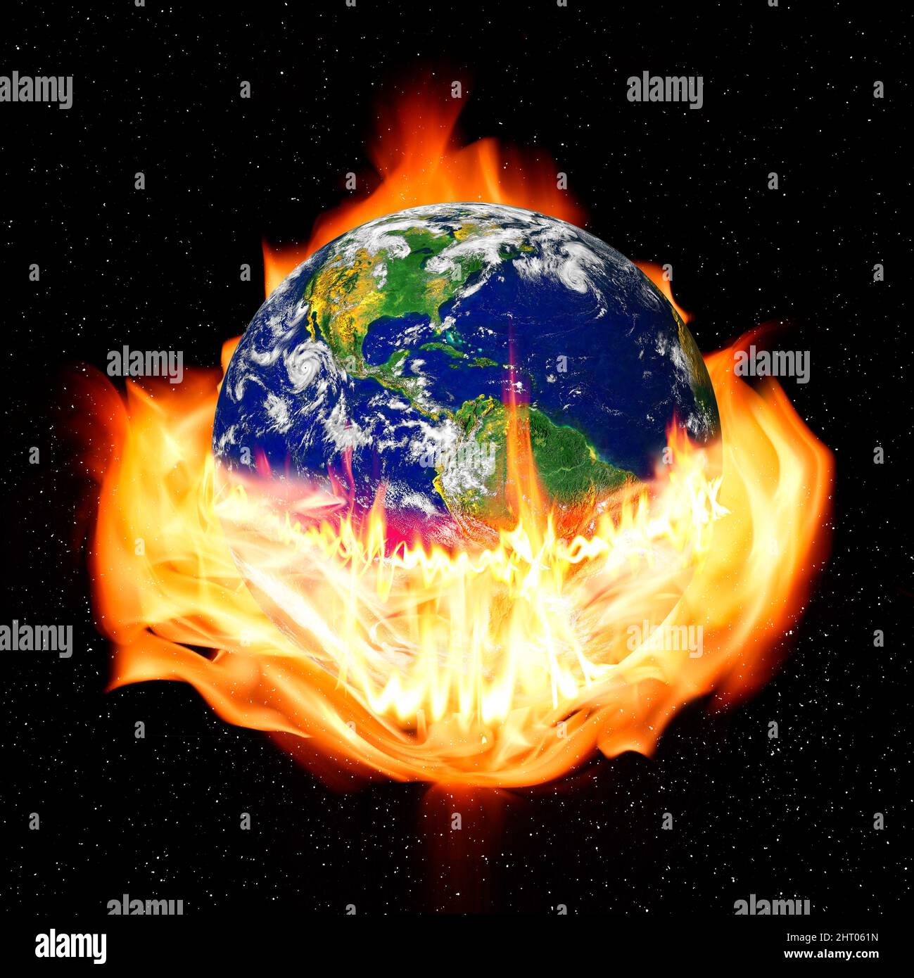 Flames fire earth globe hi-res stock photography and images - Alamy