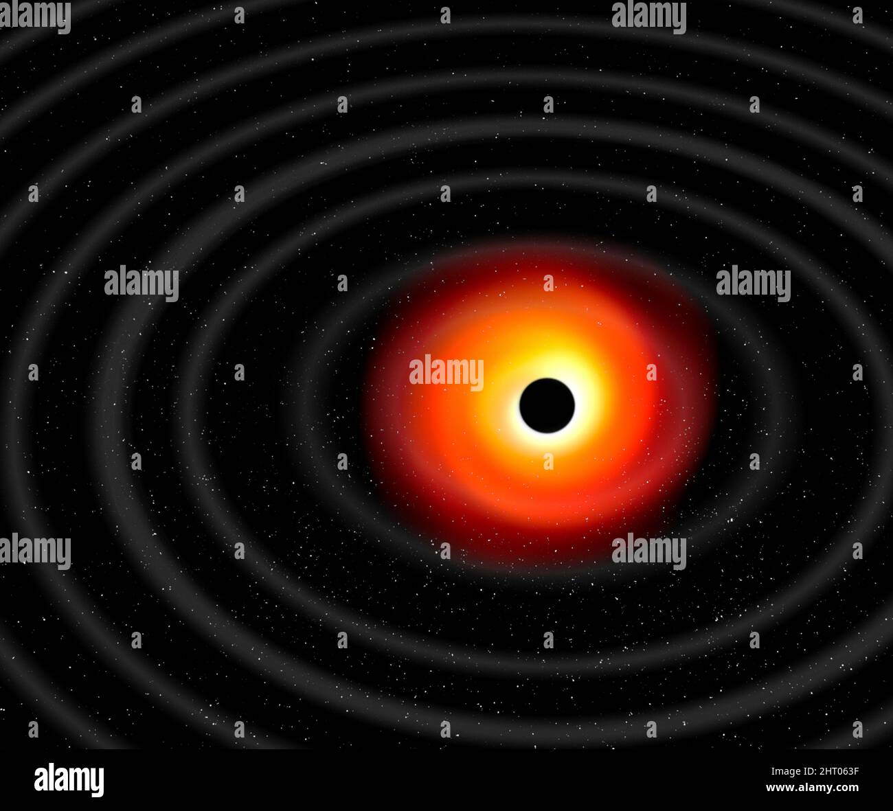 Gravitational waves from a black hole, illustration Stock Photo - Alamy