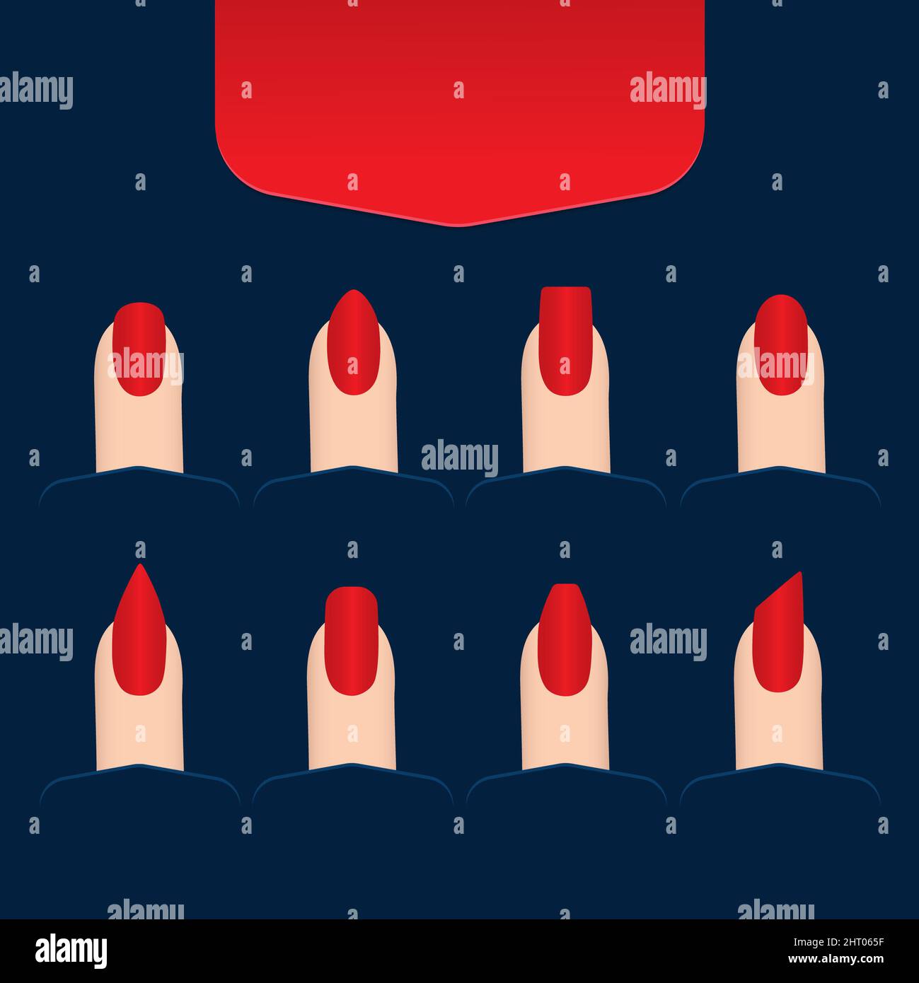 Nail shapes, illustration Stock Photo - Alamy