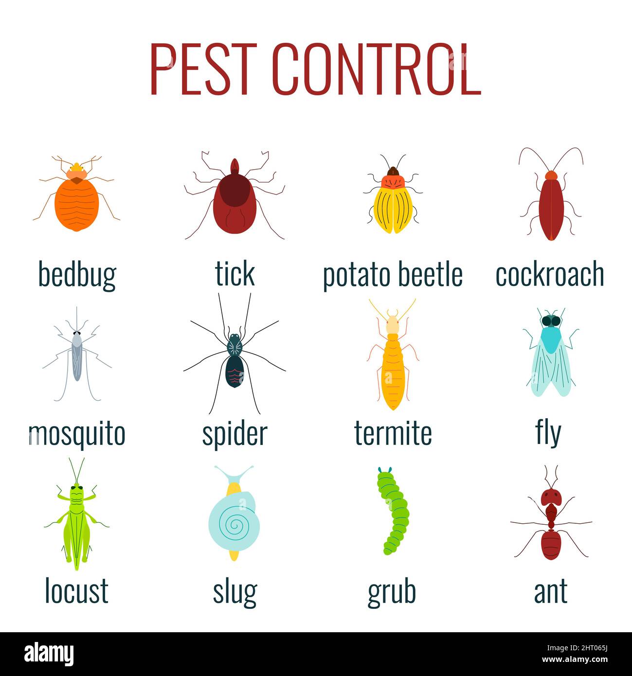 Pest control text Cut Out Stock Images & Pictures - Alamy