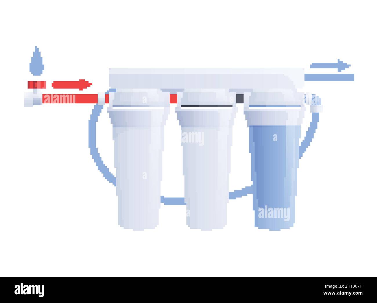 Water filter flat composition with system of multiple filters with ...