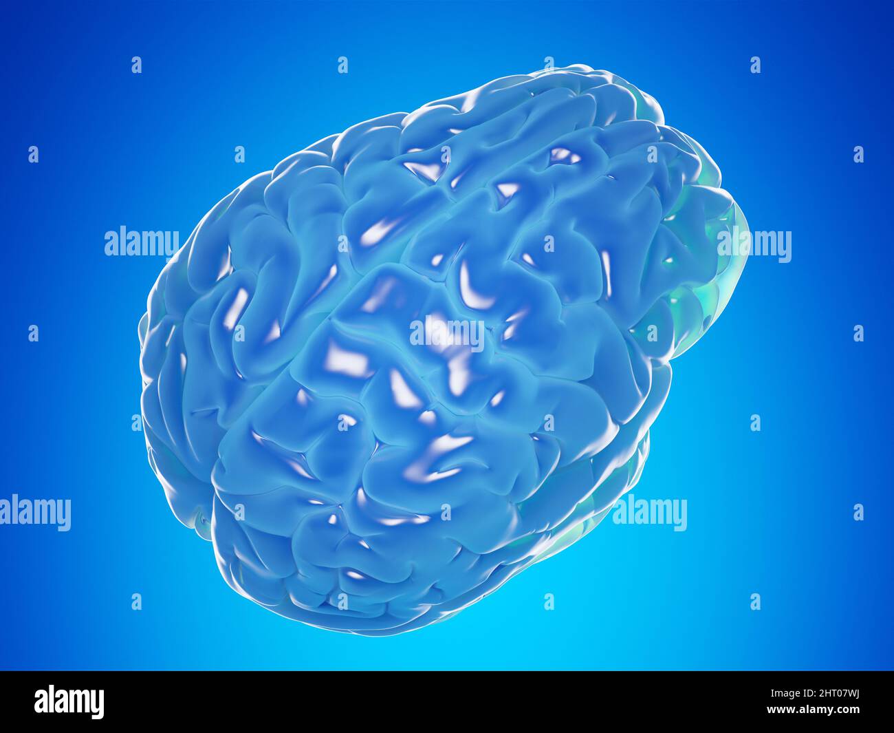 Illustration of a blue brain Stock Photo - Alamy