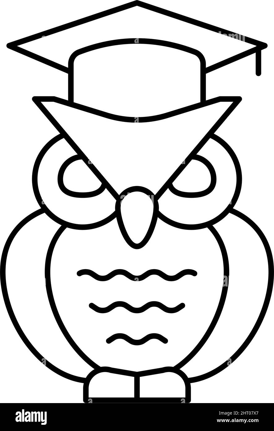 wisdom owl line icon vector illustration Stock Vector Image & Art - Alamy