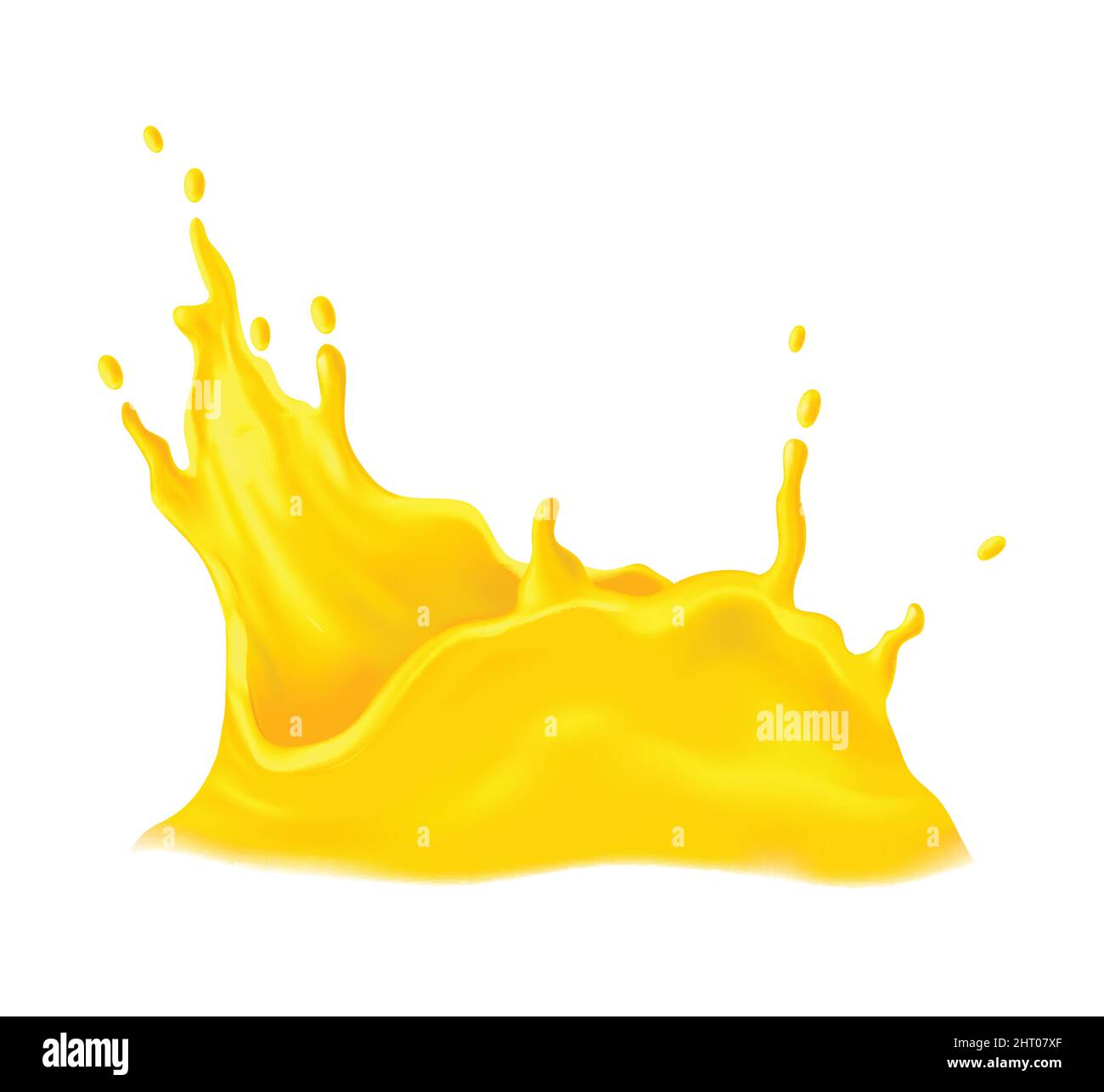Realistic juice drop splash composition with isolated liquid spot on ...