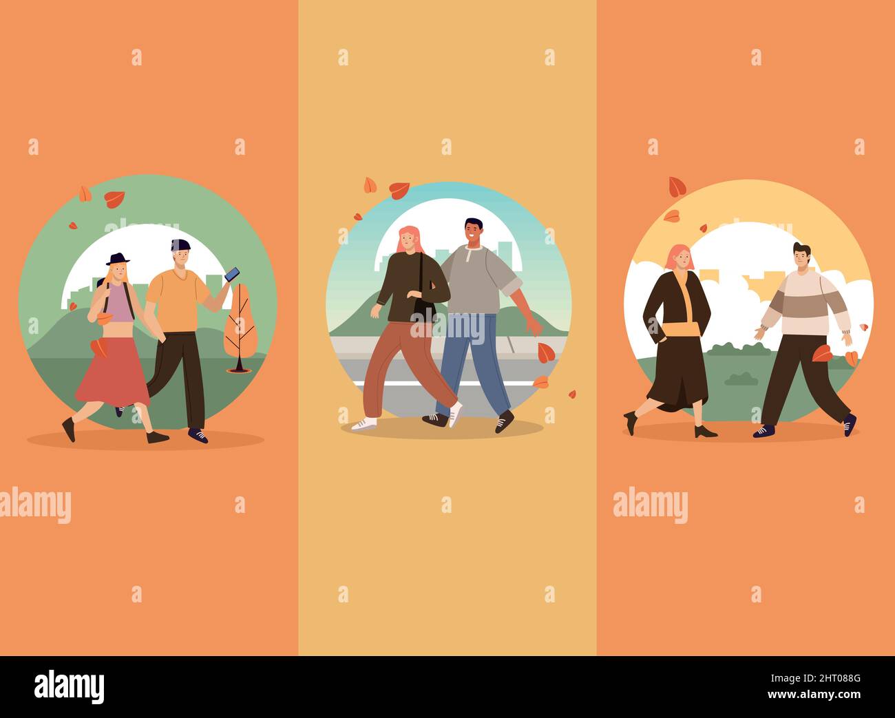 Avatars walking Stock Vector Images - Alamy