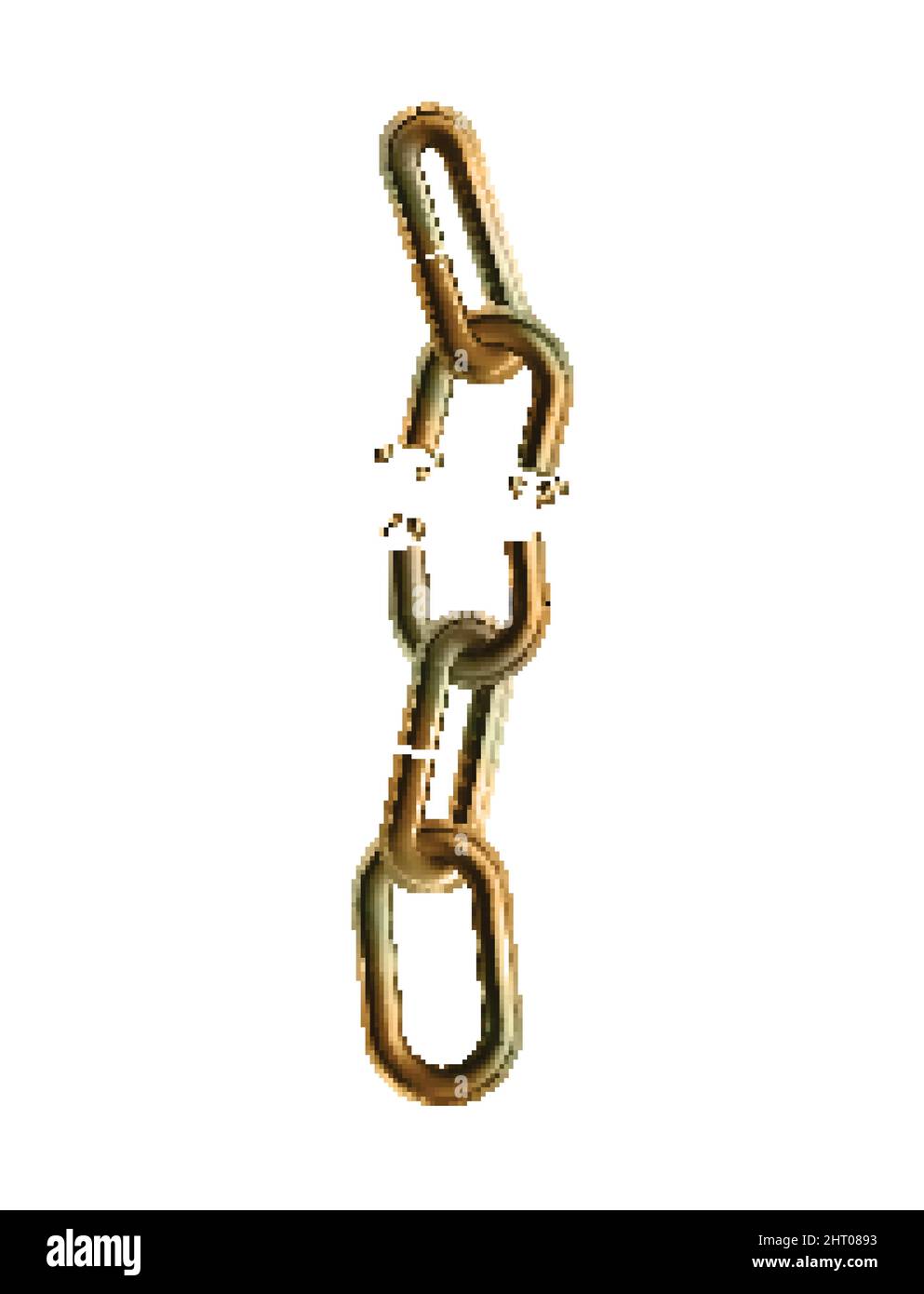 Golden chain realistic composition of breaking segments of golden chain ...