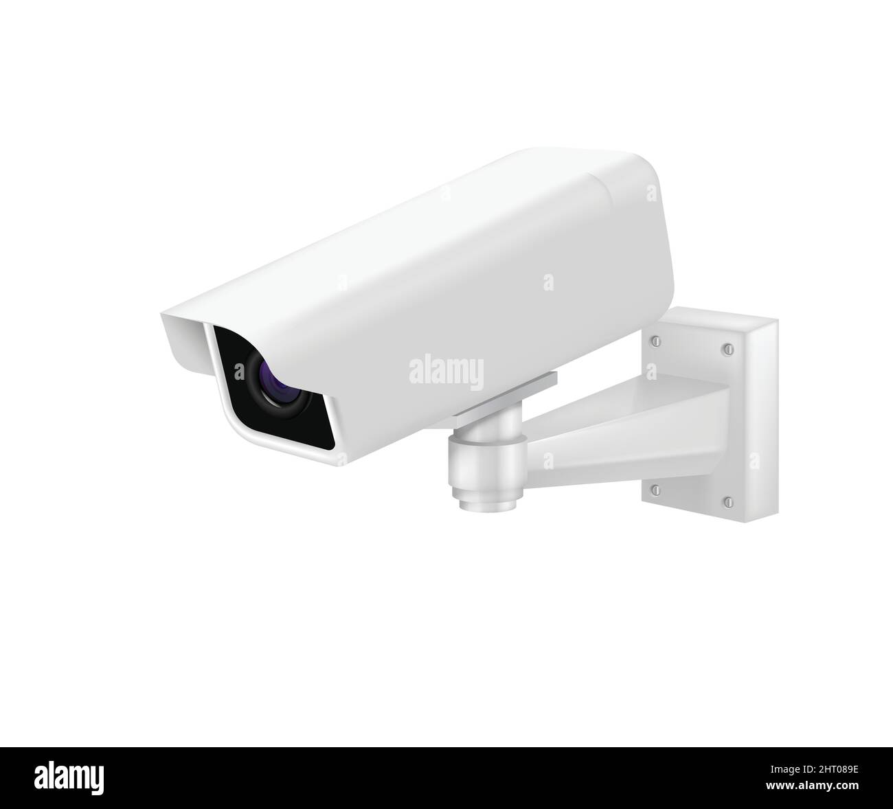 Realistic video surveillance camera side view vector illustration Stock ...