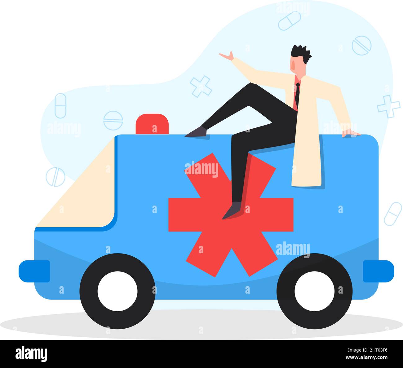 Online doctor medicine composition with character of male doctor ...