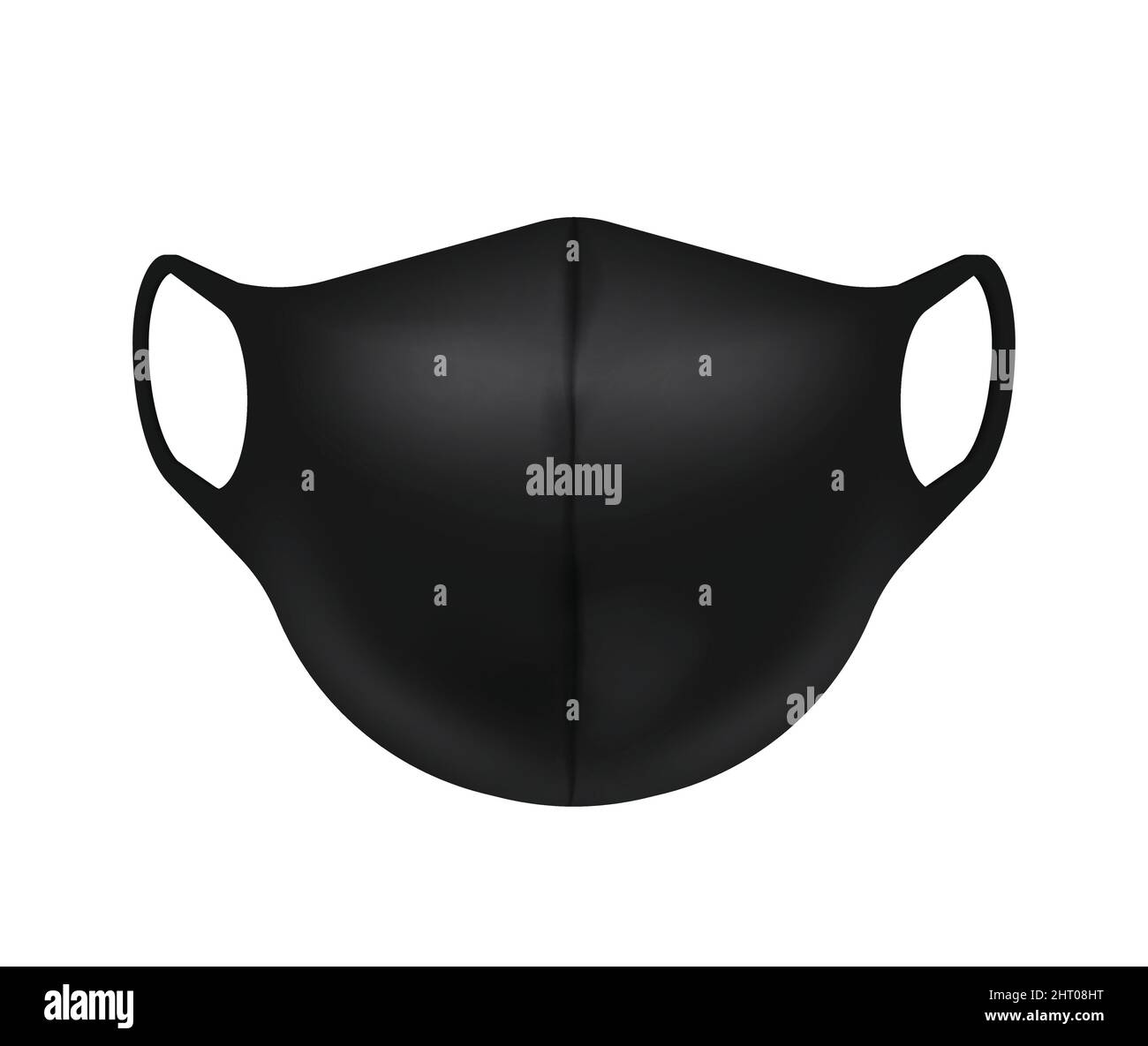 Realistic black face mask on white background vector illustration Stock ...