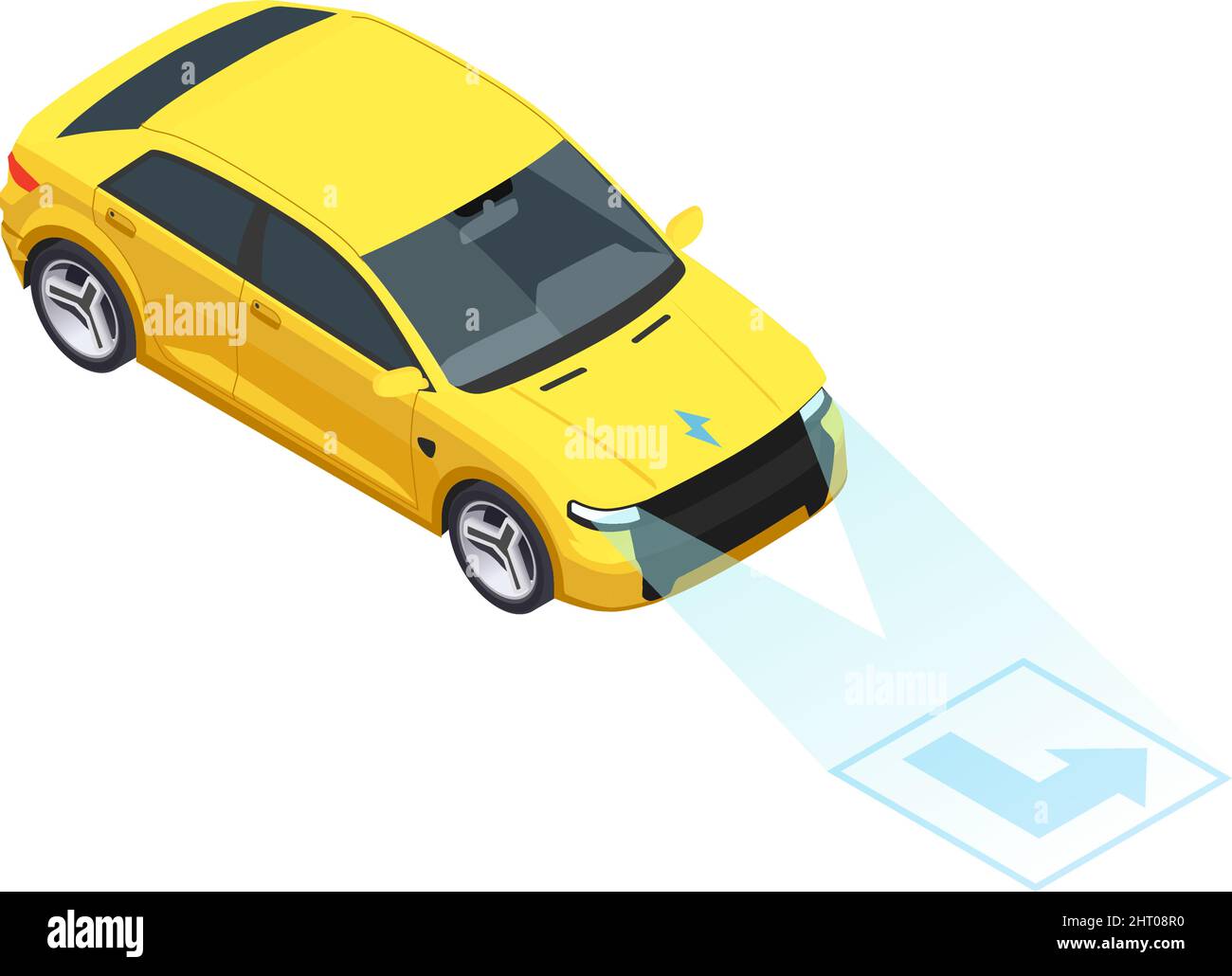 Smart city technologies isometric composition with image of car ...