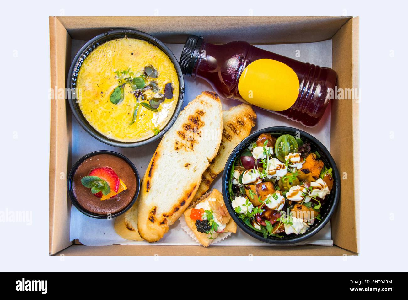 Georgian lunch box view, meat and potatoes Stock Photo - Alamy