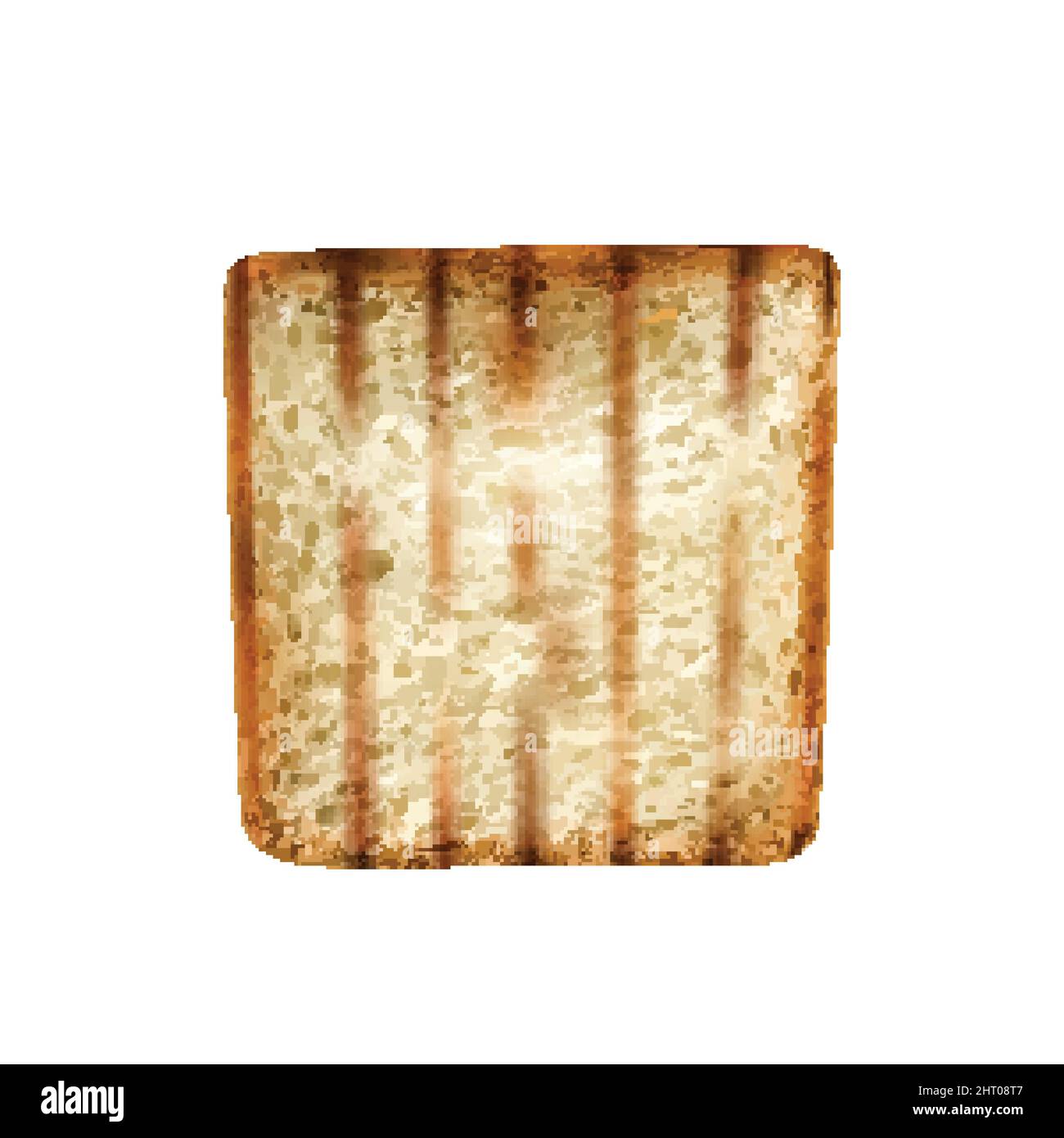 Grilled wheat bread slice on white background realistic vector ...
