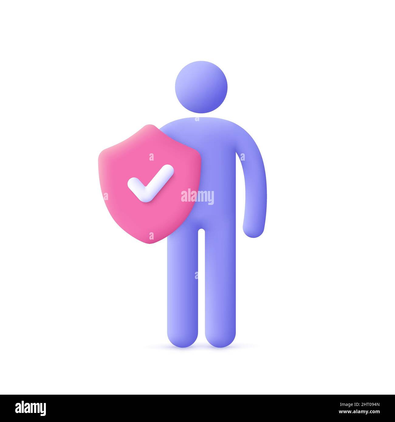 Man with shield. Security, safety and protection concept. 3d vector ...