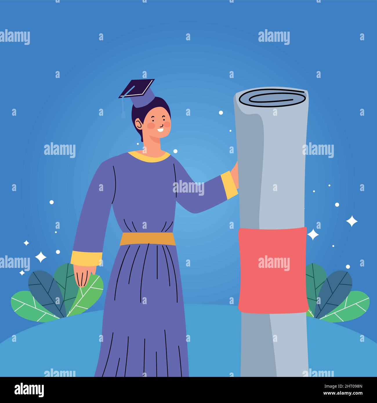 student graduating with diploma Stock Vector Image & Art - Alamy