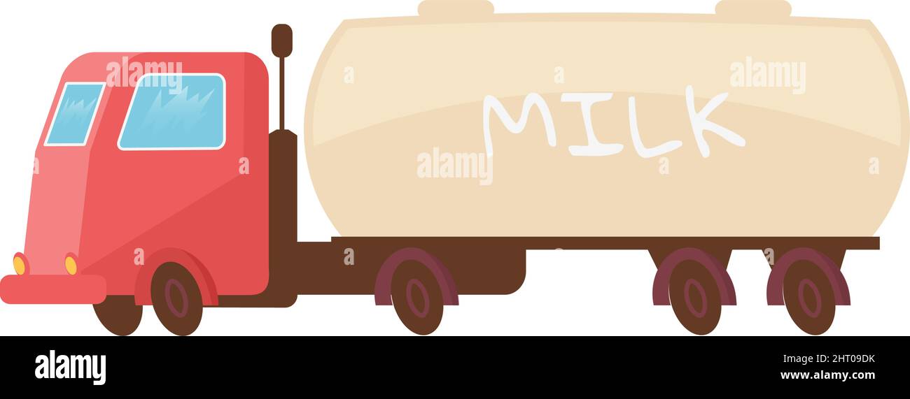 Flat icon with tank truck for delivering milk vector illustration Stock ...