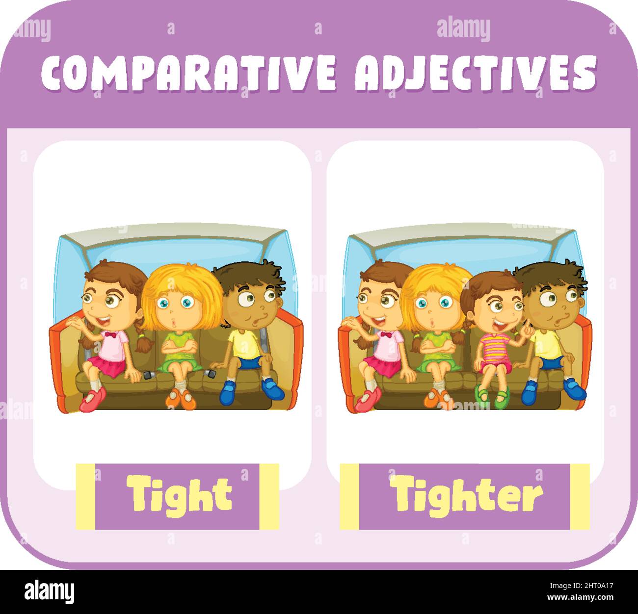 Comparative Adjectives for word tight illustration Stock Vector Image ...