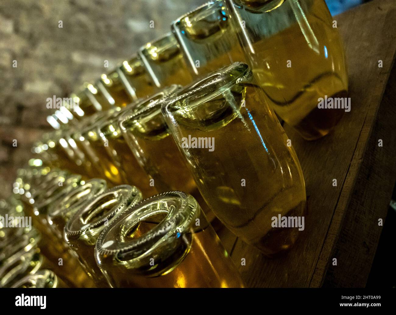 Sparkling dry white wine production by traditional method in ...