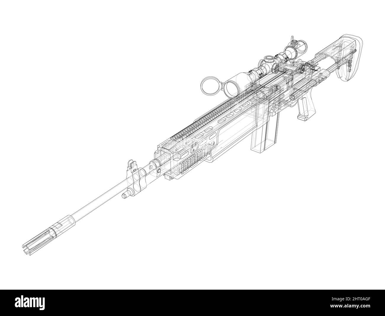 Machine Gun. Vector rendering of 3d Stock Vector Image & Art - Alamy