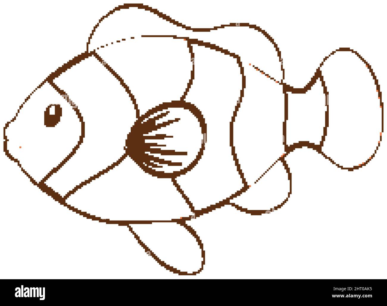 Fish in doodle simple style on white background illustration Stock ...