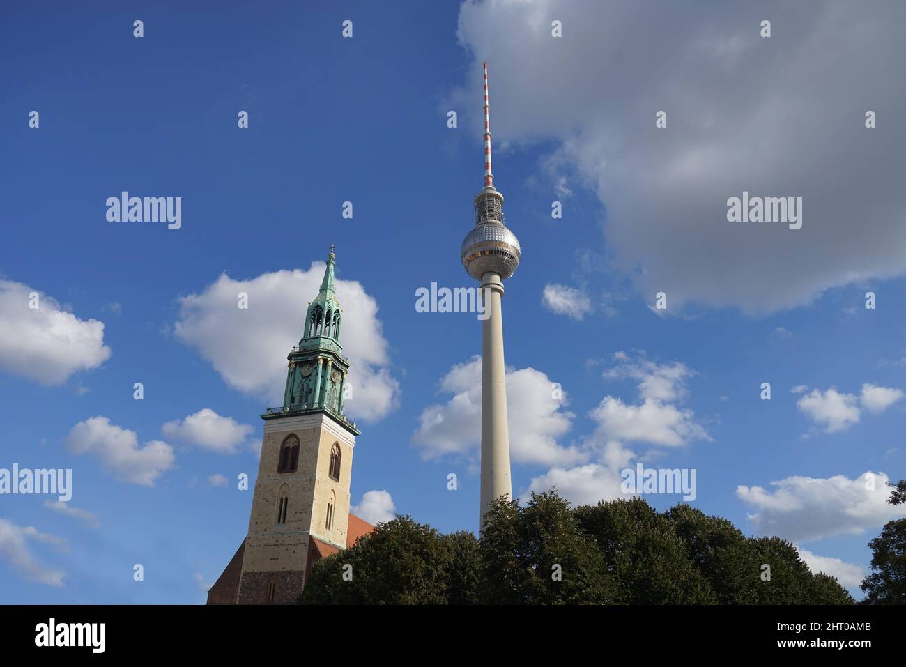Low angle of a tower with clouded sky background Stock Photo - Alamy