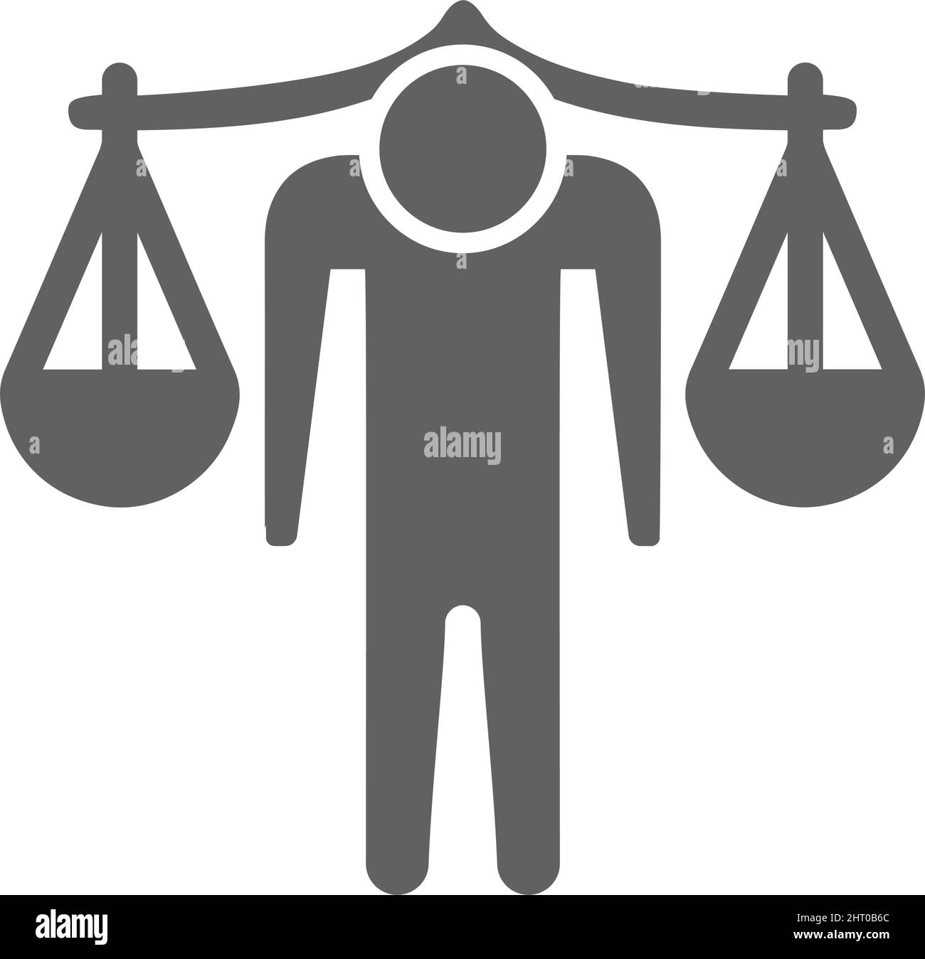 Responsibility balance icon outline Black and White Stock Photos ...