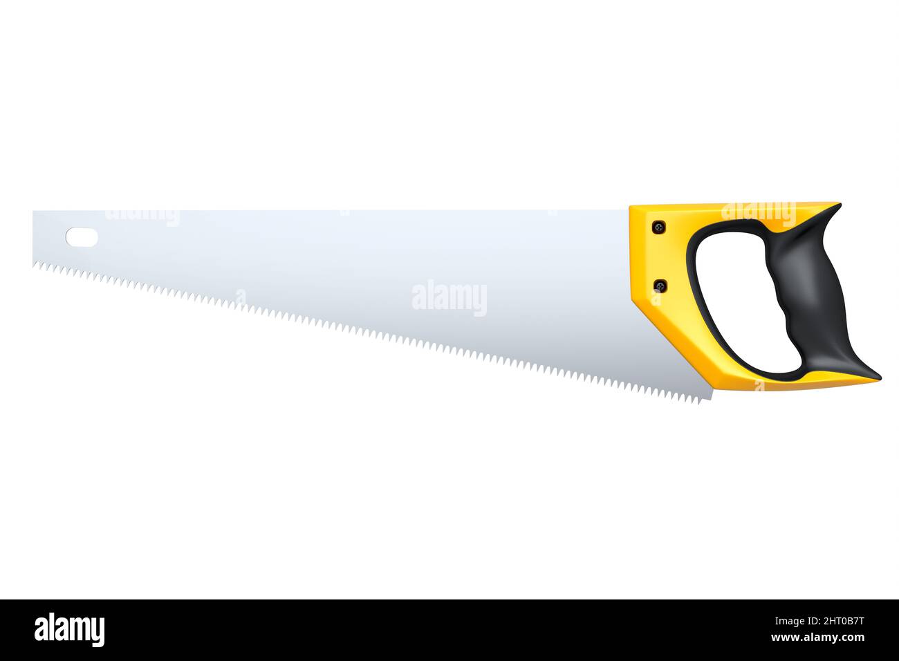 Hand saw with hardened teeth isolated on white background. 3d render ...