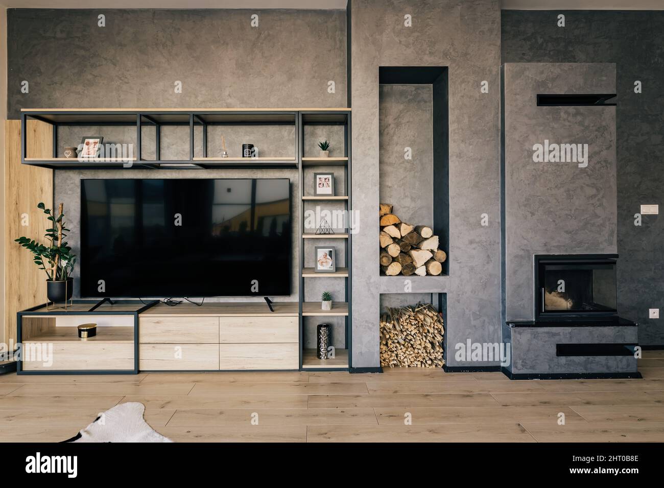 Beautiful view of the interior design of living room Stock Photo - Alamy