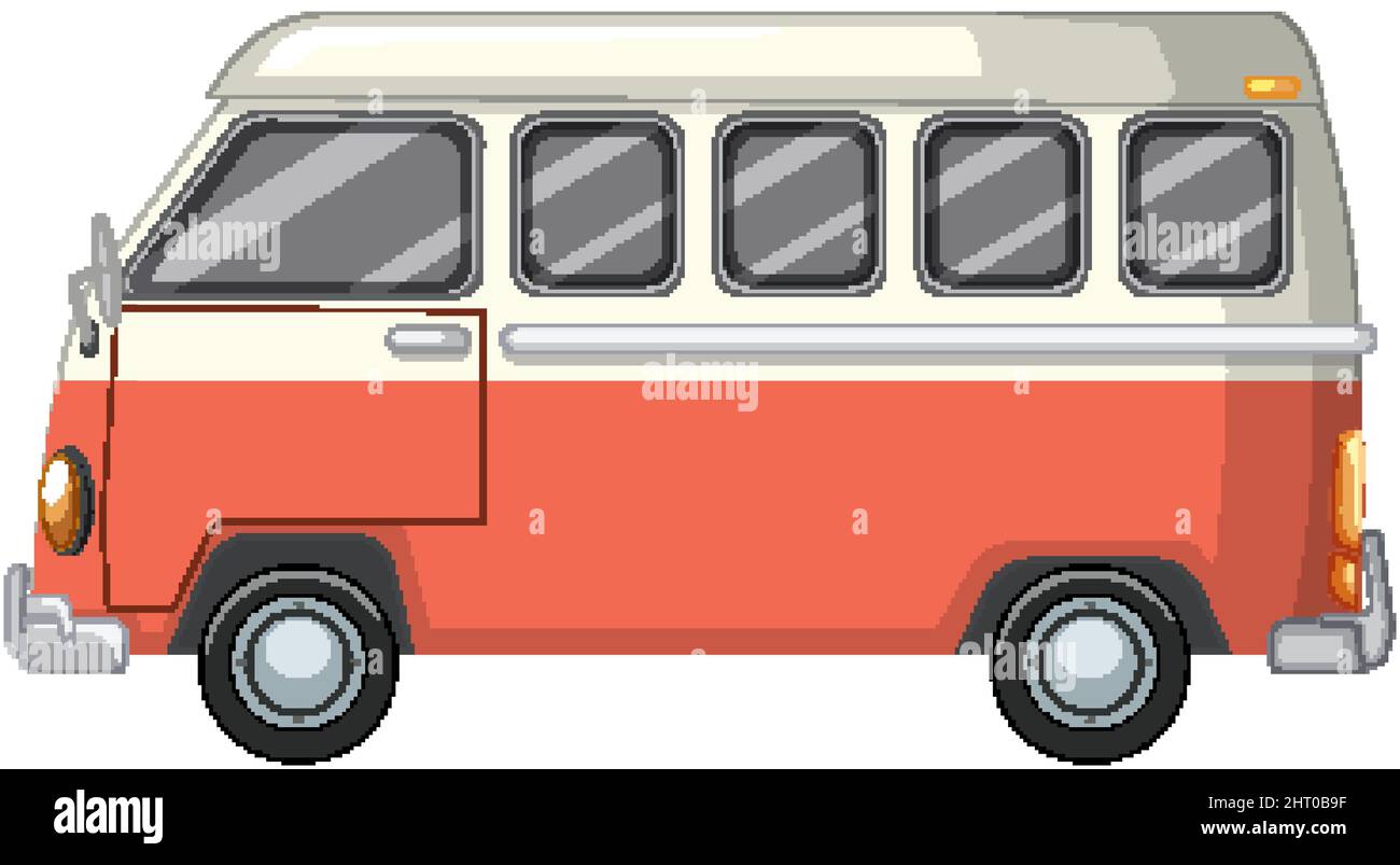 Cute minivan cartoon on white background illustration Stock Vector ...