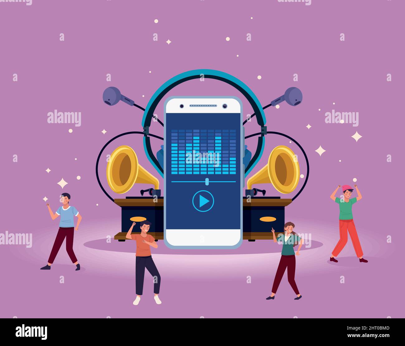 people dancing with devices Stock Vector Image & Art - Alamy