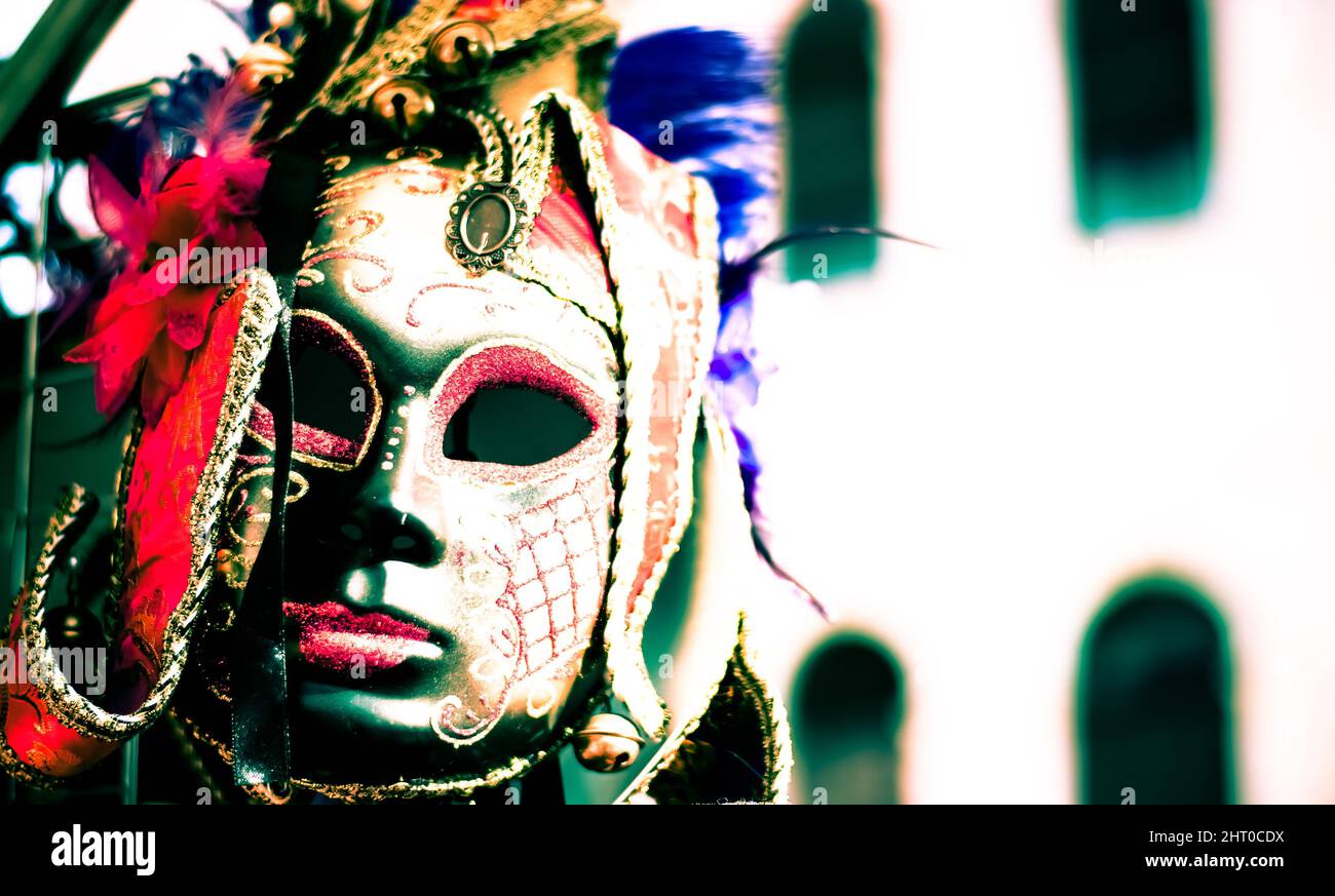 The cheerful mask with red shades Stock Photo - Alamy