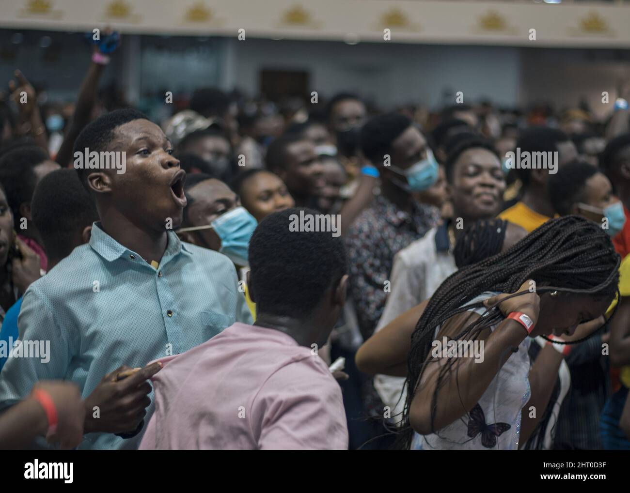 View of the African people having a good time in Accra, Ghana Stock ...