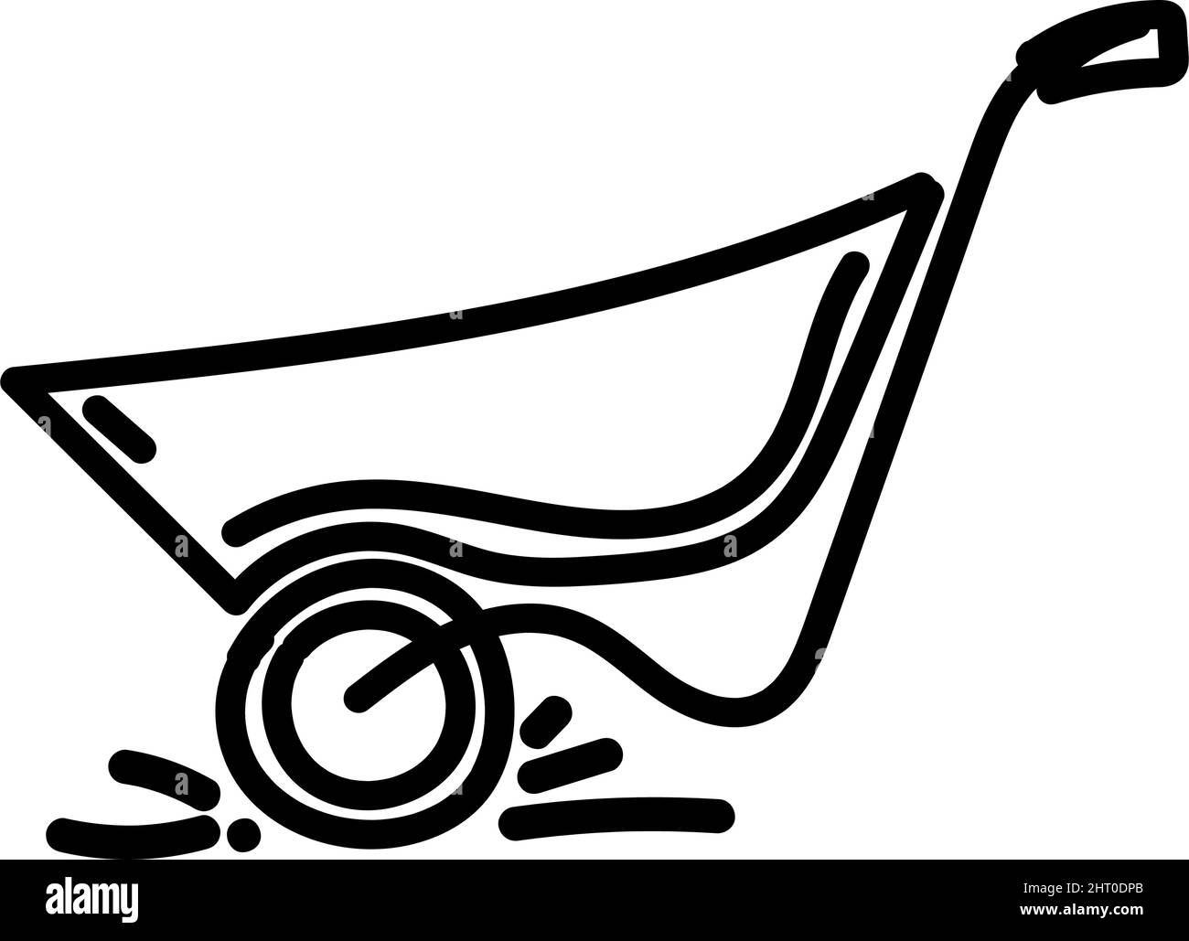 A garden wheelbarrow, a hand-drawn doodle-style element. Wheelbarrow ...