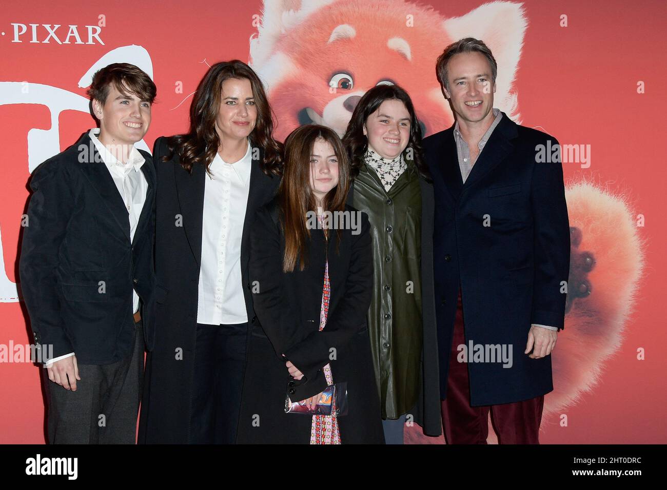 Lindsey Collins (L2) and family attend at the red carpet of Disney ...