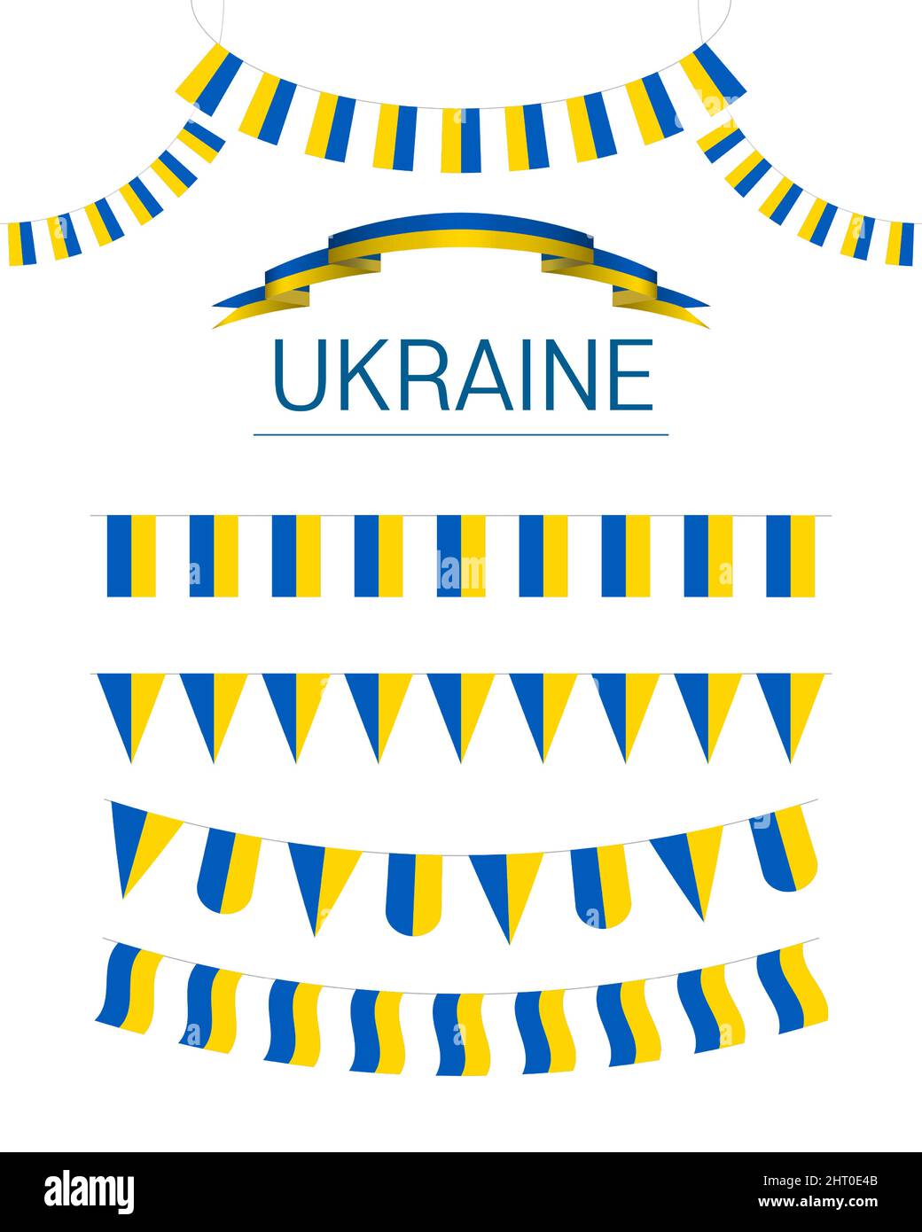 Set of Ukrainian flag garlands and banners Stock Vector Image & Art - Alamy