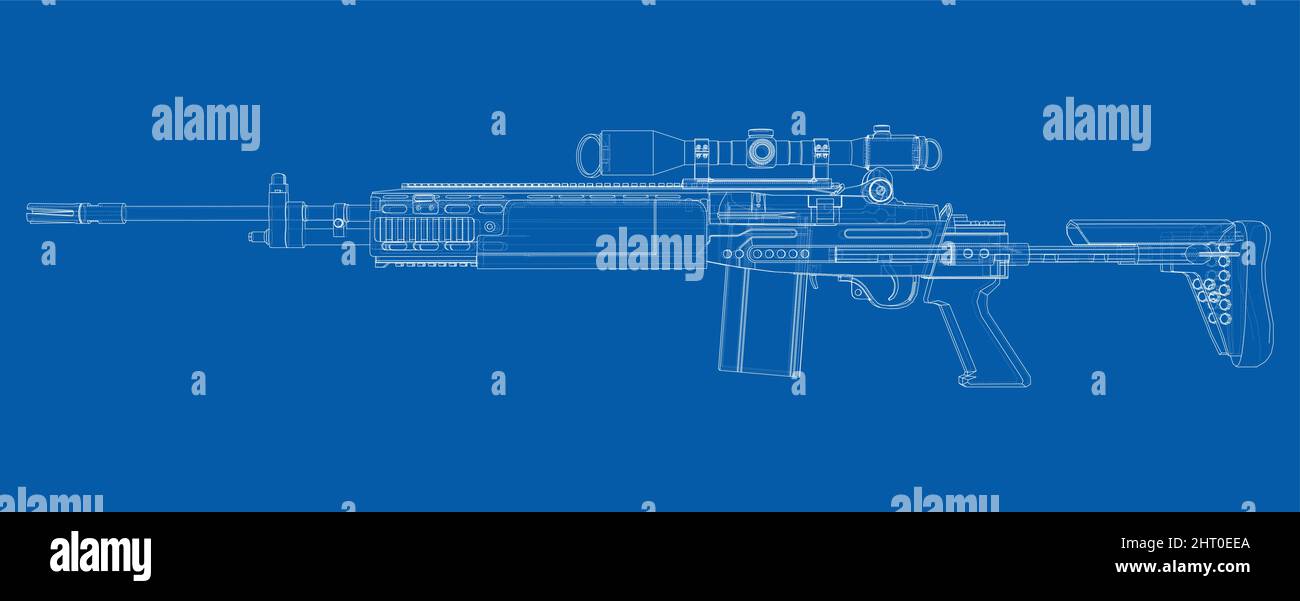 Machine Gun. Vector rendering of 3d Stock Vector Image & Art - Alamy