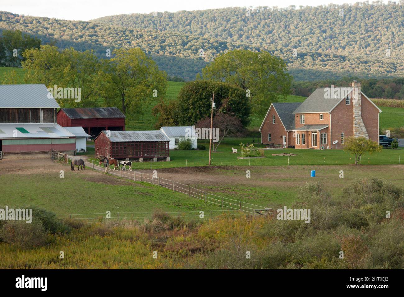 Farm buildings, Central Pennsylvania, USA Stock Photo - Alamy