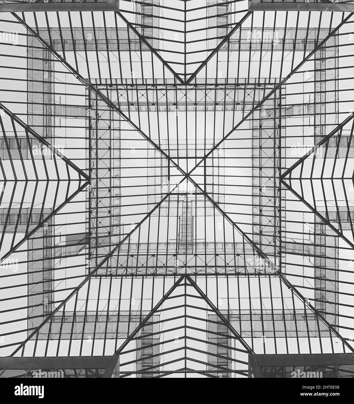 Photo of a symmetrical glass roof Stock Photo - Alamy