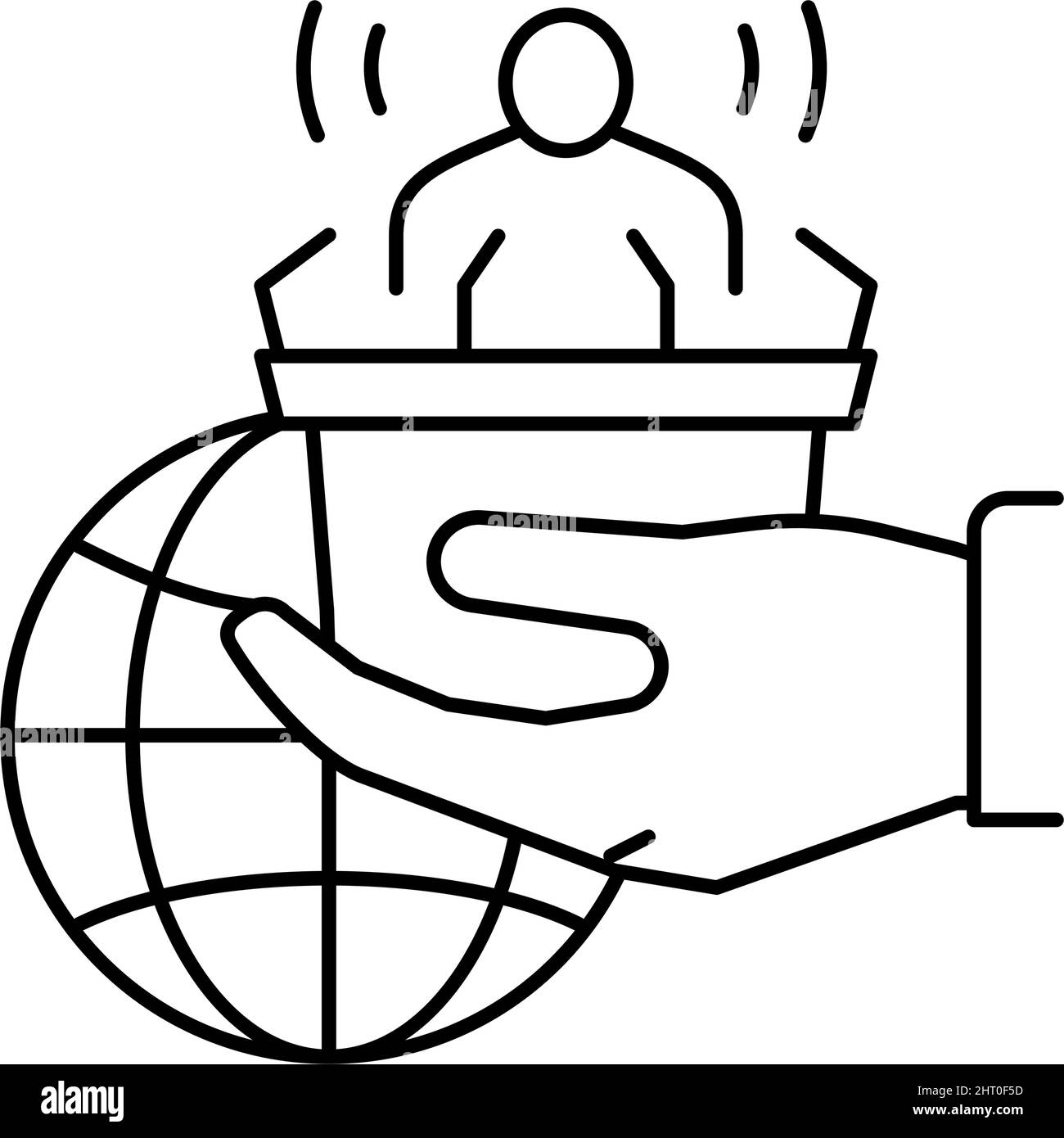 democracy social problem line icon vector illustration Stock Vector ...