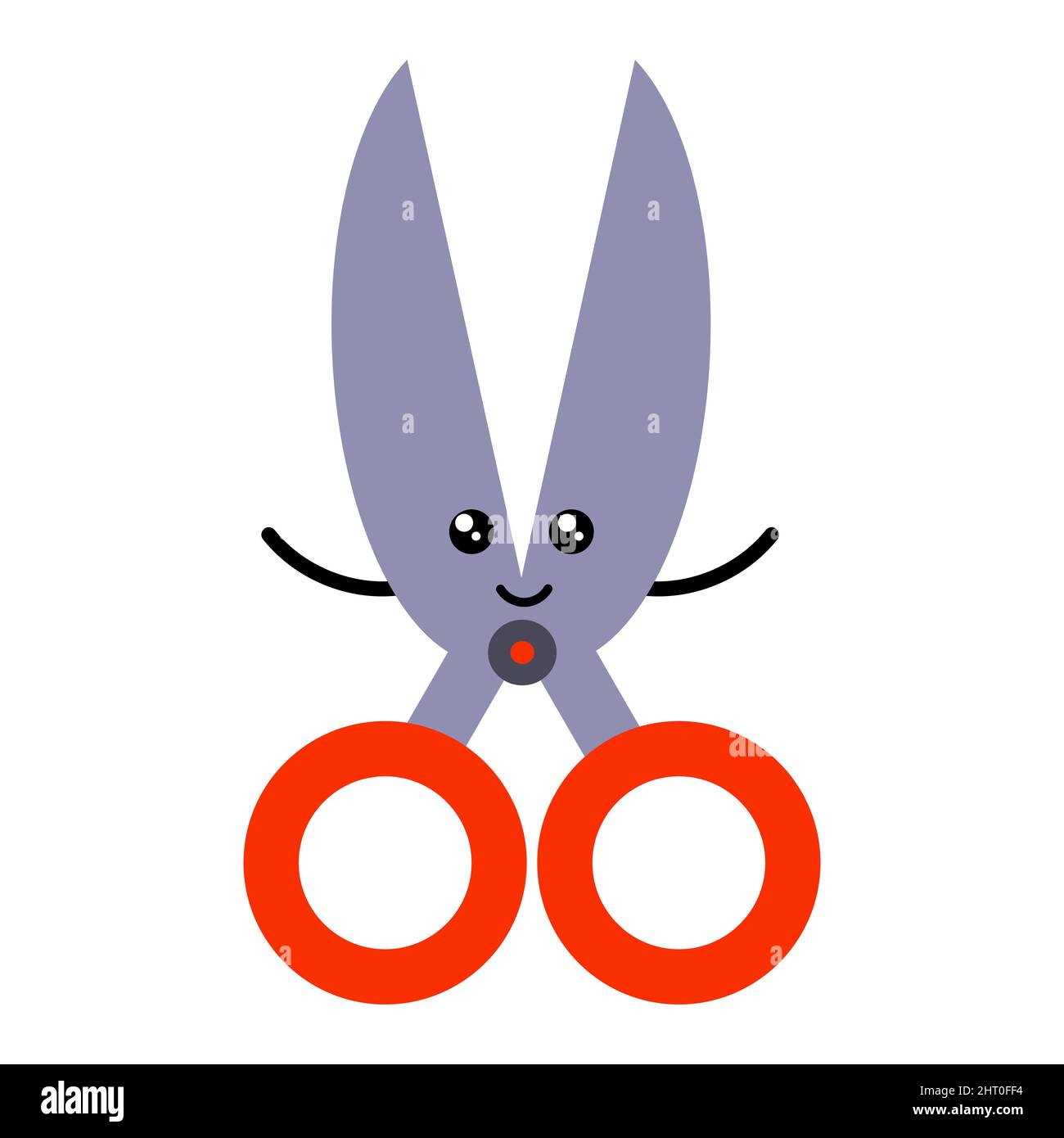 Cute cartoon kawaii scissors, vector isolated on white background Stock ...