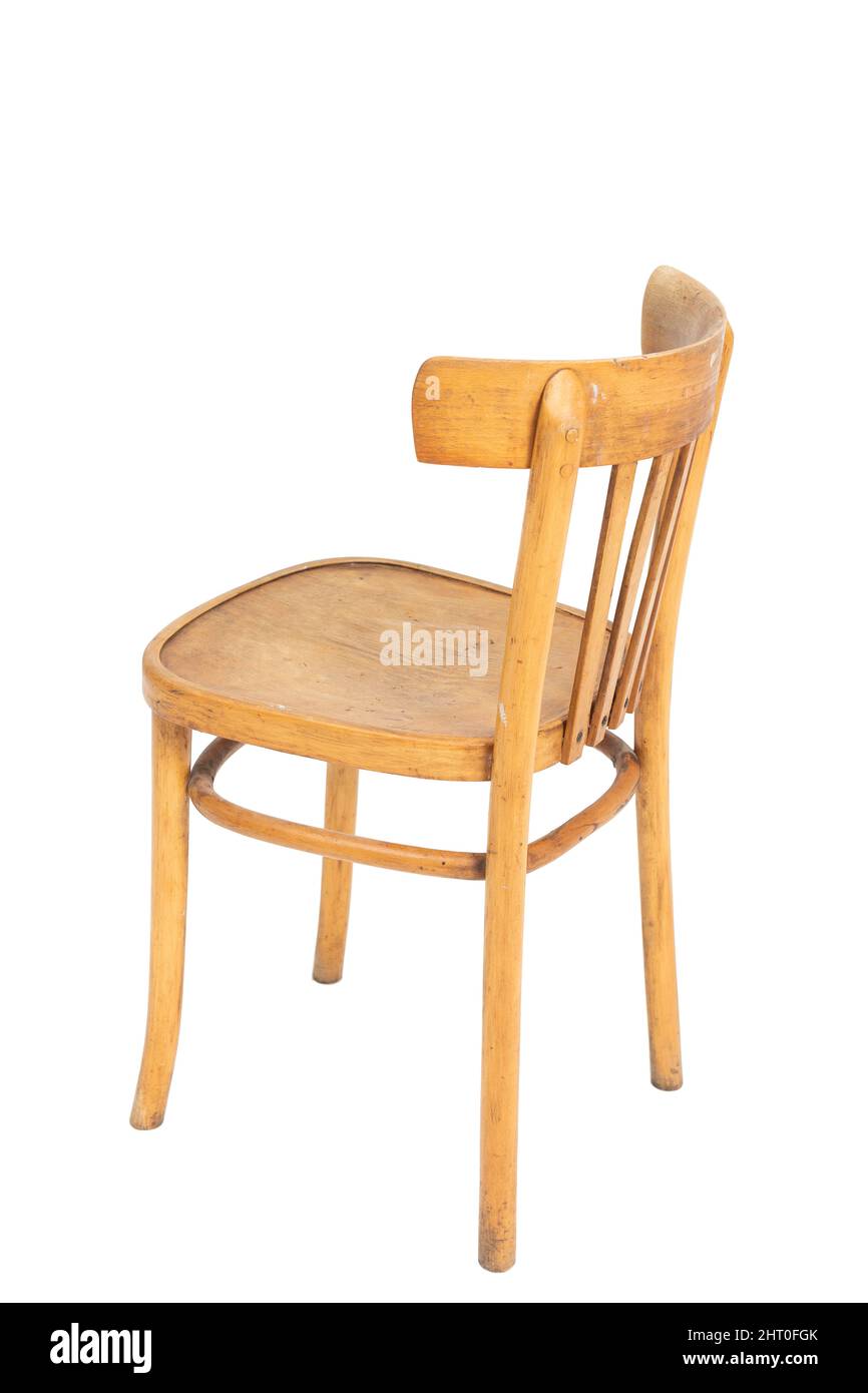 Polish wooden original chair from the 70's and 80's. Back angle view ...