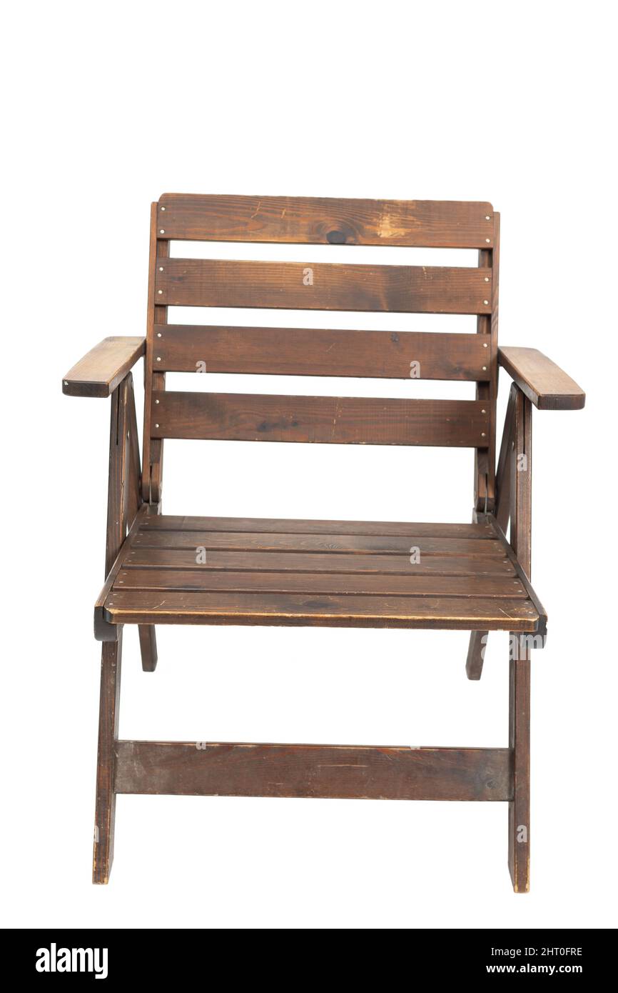 Folding wooden Polish chair from the 1970s and 1980s, front view Stock ...