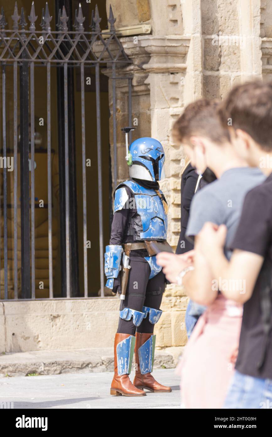 Actors representing Star Wars characters with their flashy uniforms ...